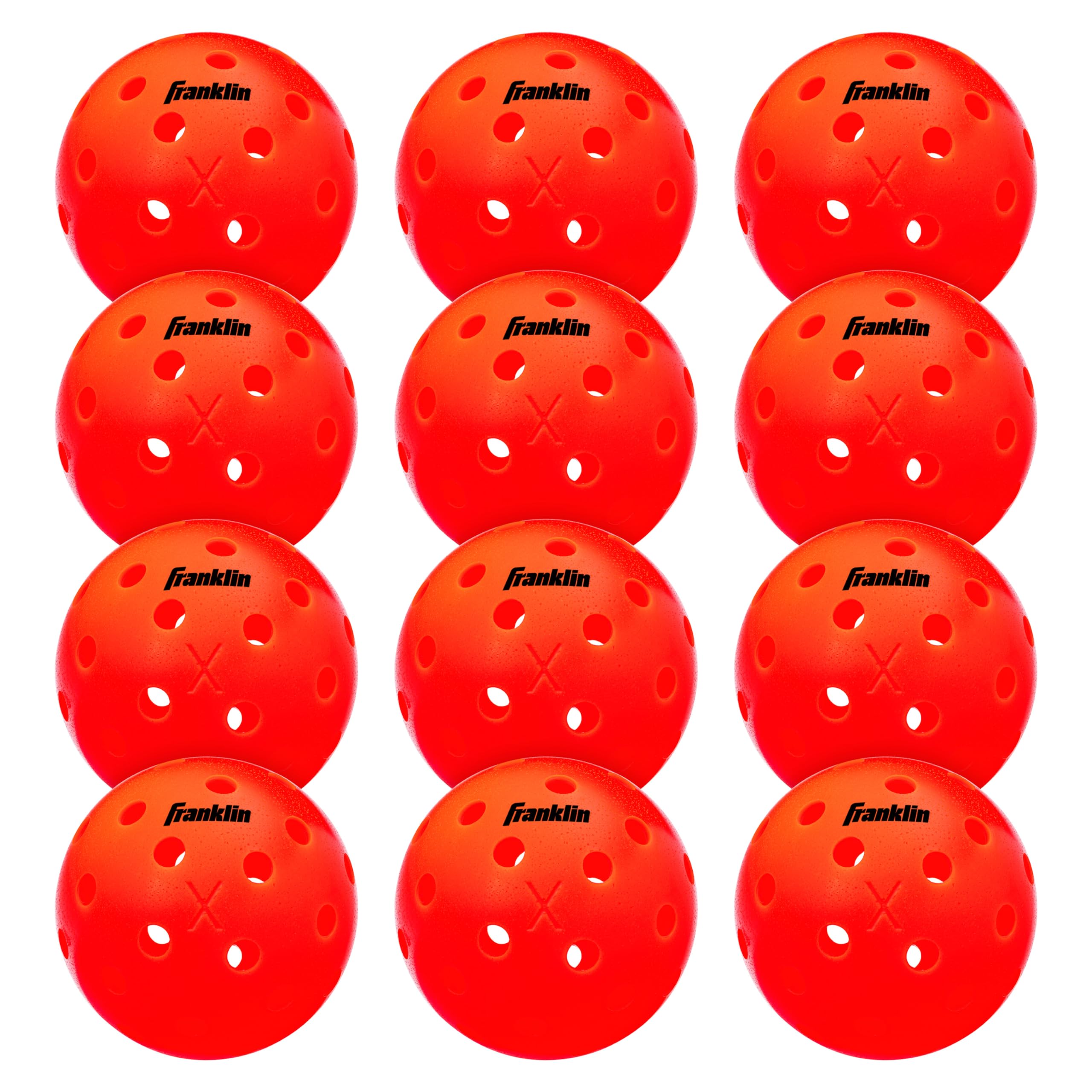 Franklin Sports X-40 Pickleballs - Outdoor Pickleballs - 12 Pack Bulk ...