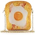 QiMing Fried Eggs Bacon barbecue Toast Shoulder Bag,Cute Plush Food ...