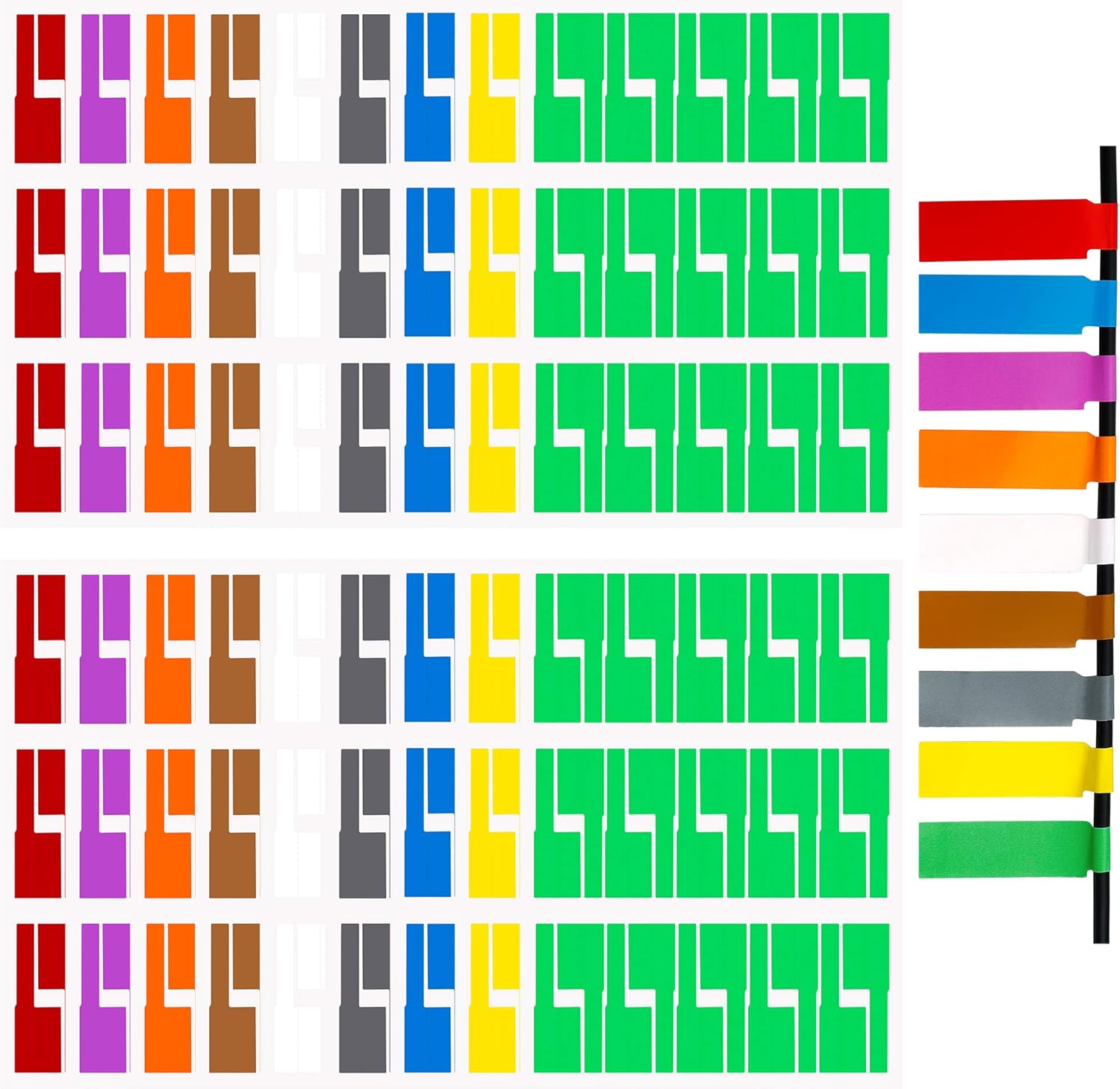 Cable Labels Self-Adhesive Colorful Wire Labels Waterproof Tear ...
