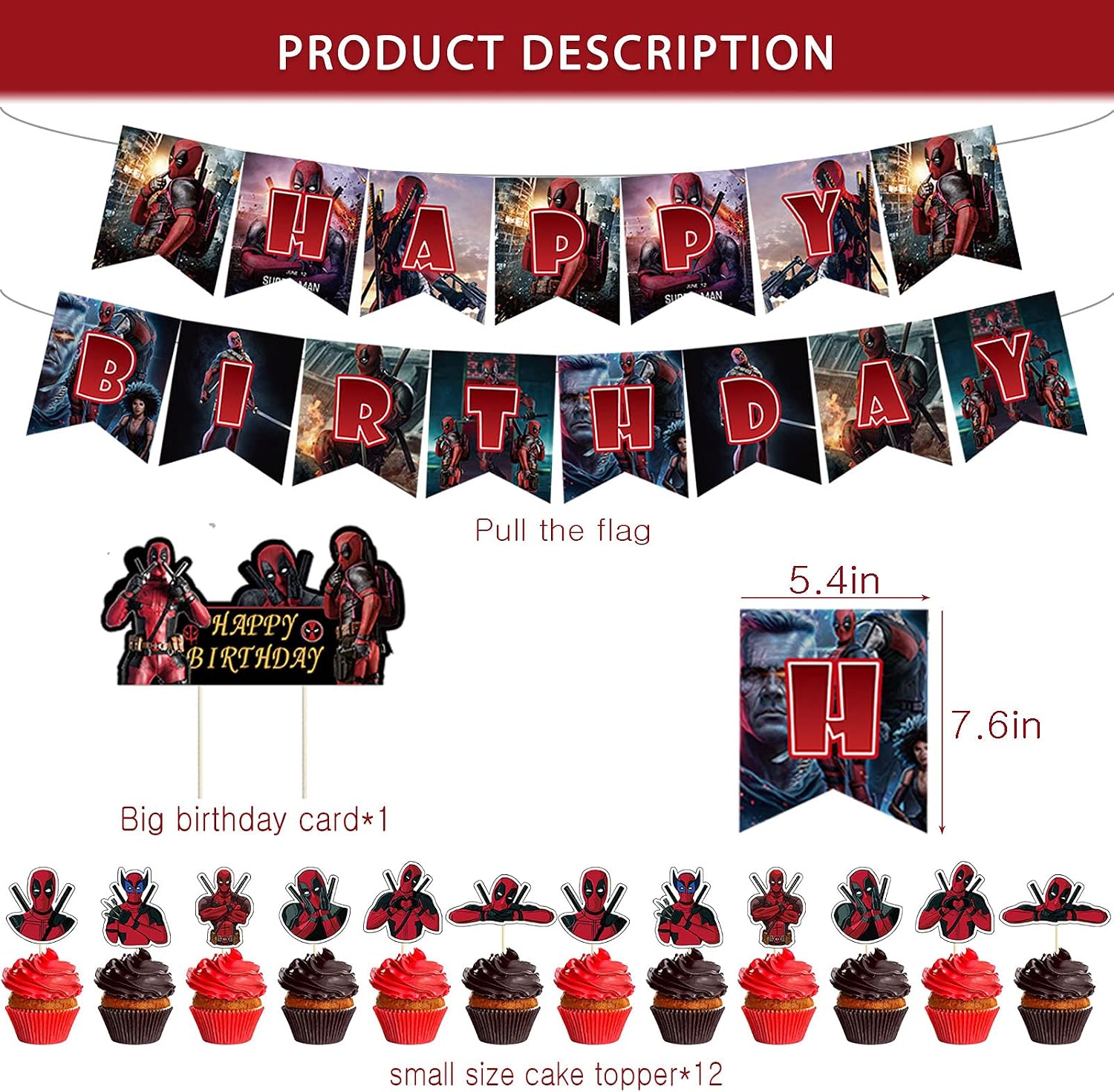 Deadpool Party Decorations ,Deadpool Birthday Party Supplies, Superhero ...