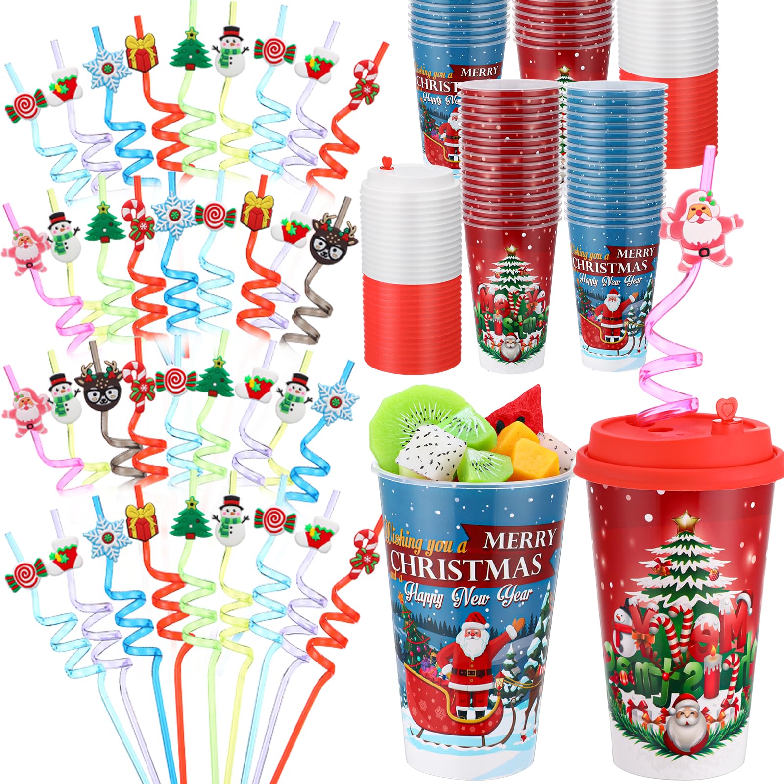 Maxcheck 36 Sets Christmas Party Favors Goodie Cups with Lids and ...