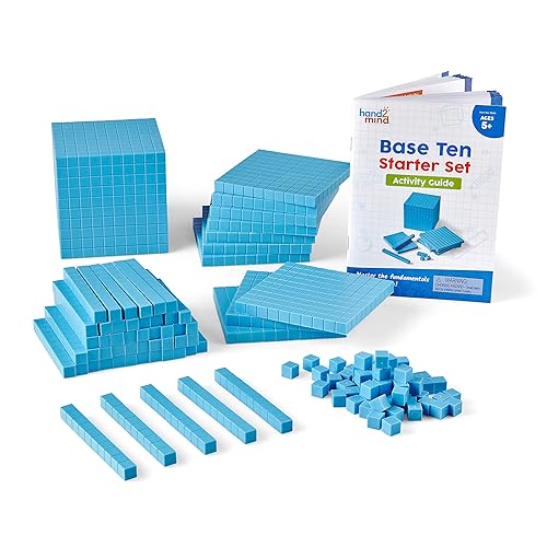 hand2mind Blue Plastic Base Ten Blocks Complete Classroom Set, Place ...