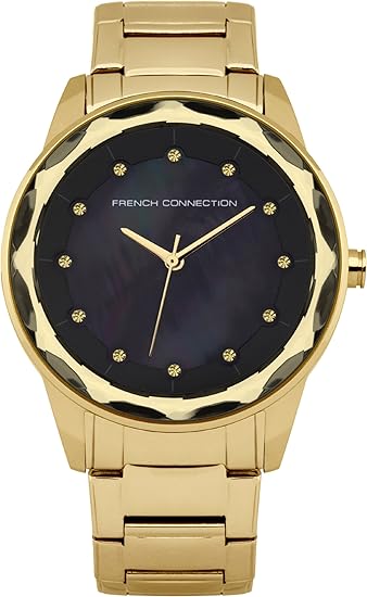 French Connection Women's Quartz Watch with Black Dial Analogue Display ...