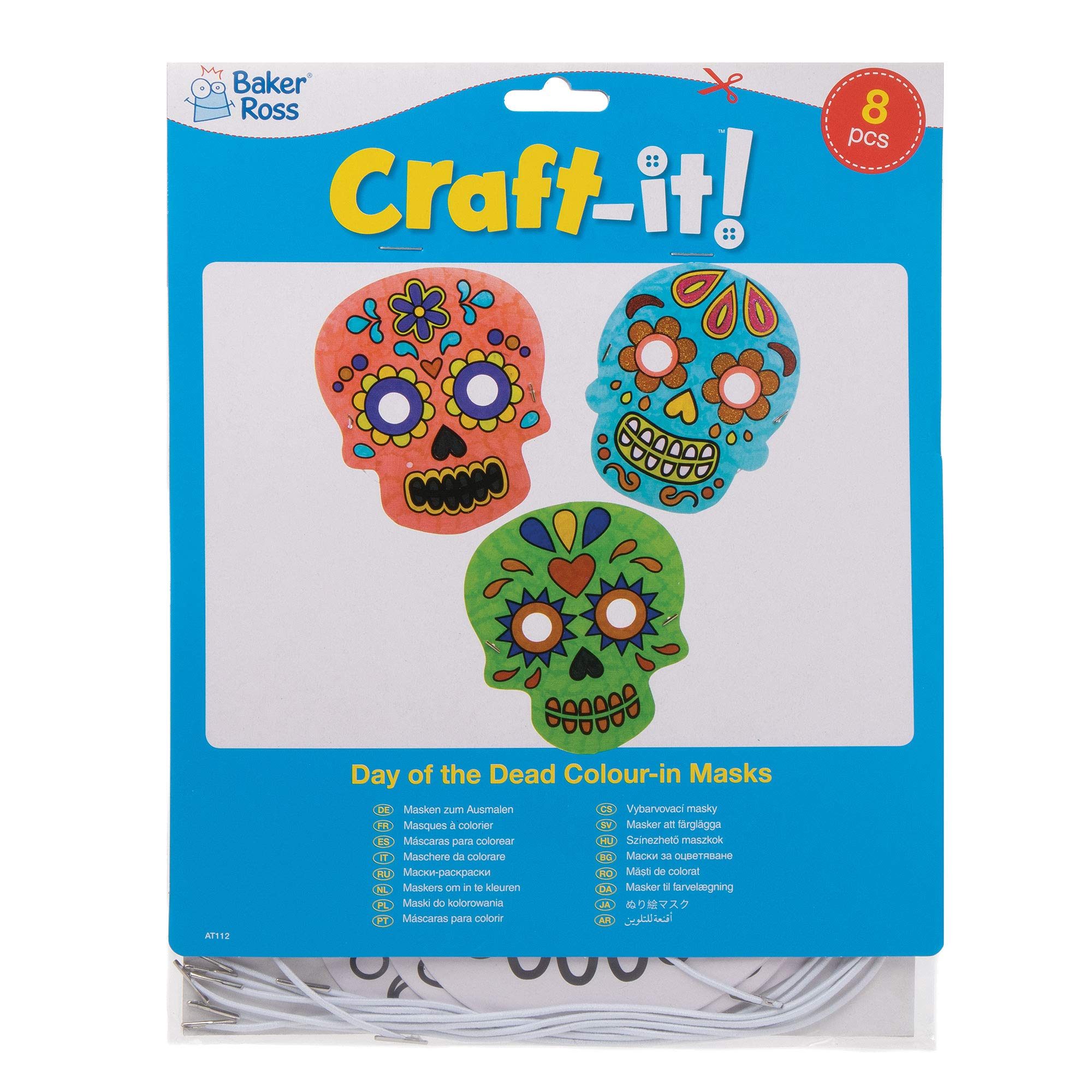 Halloween Crafts For Kids Baker Ross Day Of The Dead Colour In Masks ...