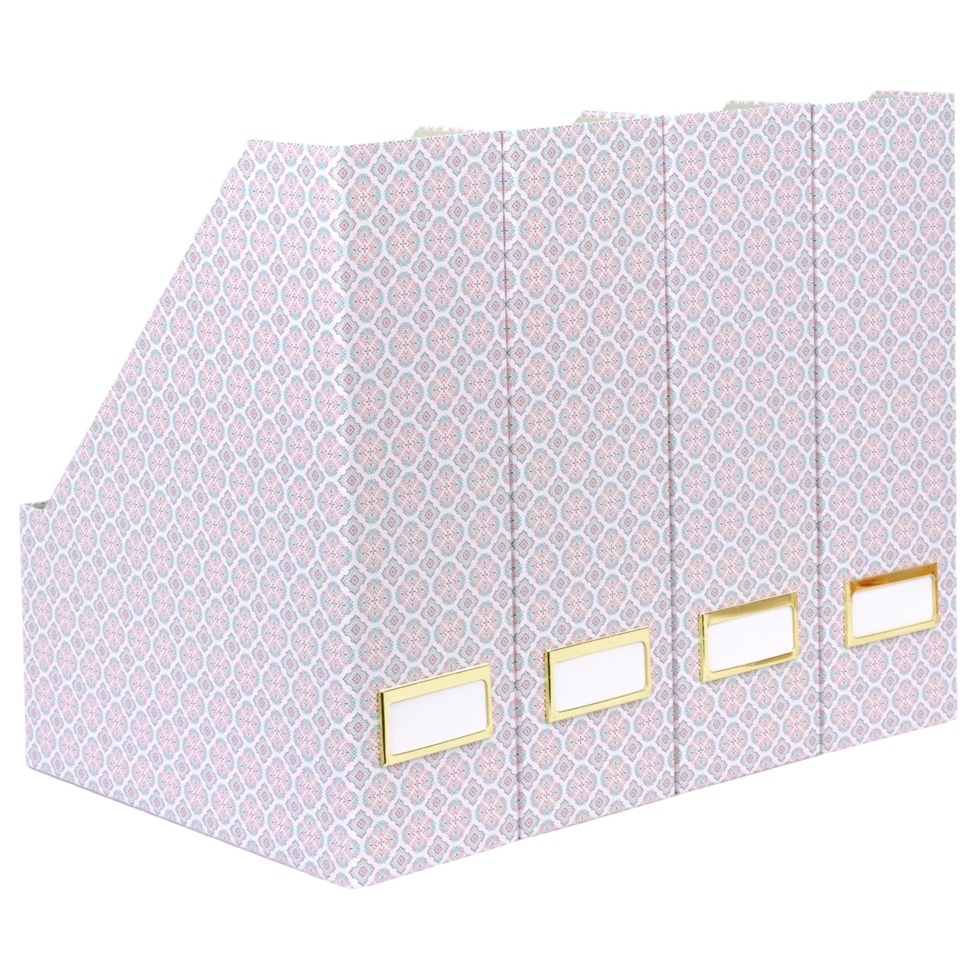 BLU MONACO | Foldable Magazine File Holder Set of 4 | Moroccan Tile ...
