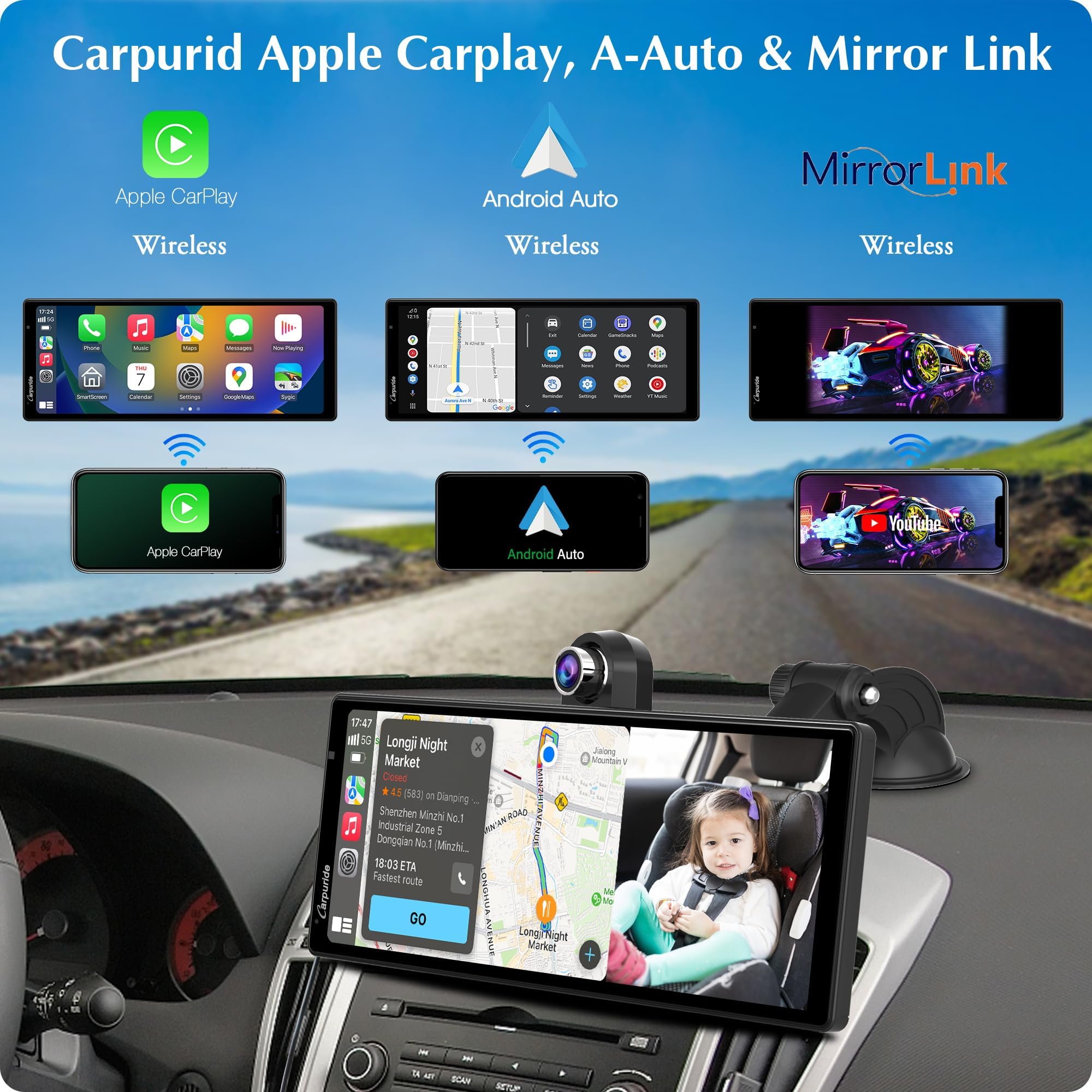 Mua [2024] Carpuride W903 Wireless Carplay & Android Auto with Dash Cam - 9.3" HD IPS Touch Car ...
