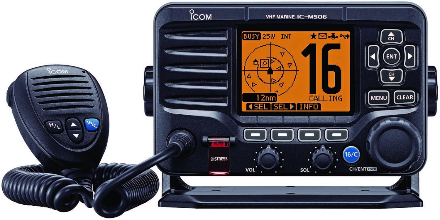ICOM IC-M506 21 Fixed Mount VHF with Hailer, N2K, Front Mic and AIS ...