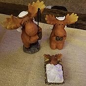 Amazon.com: 3 Piece Moose Holy Family Resin Nativity Set: Home & Kitchen
