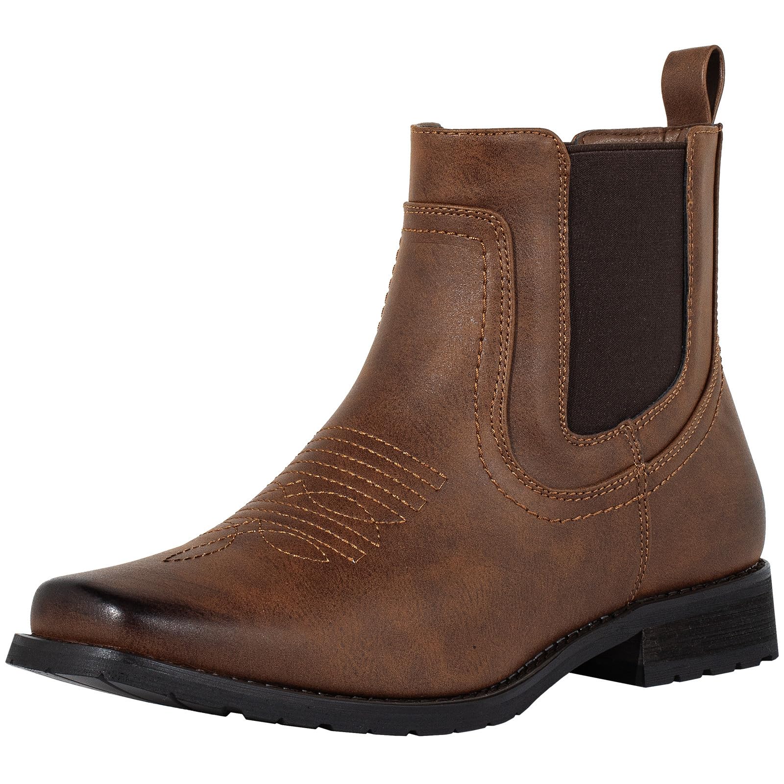 J's.o.l.e Chelsea Cowboy Boots for Men Square Toe Western Boots Classic ...