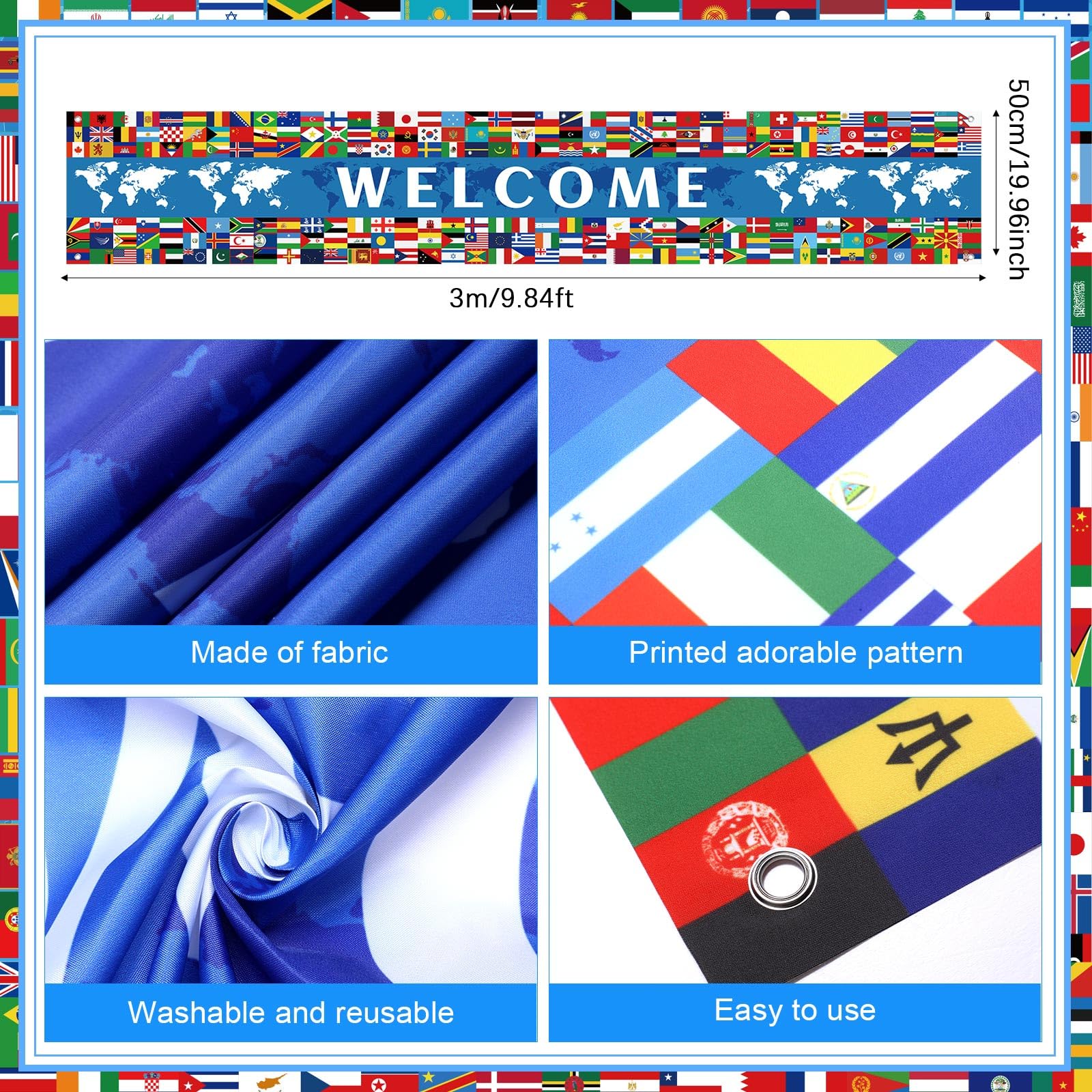 Mua Tatuo International Decorations Welcome Banner Large World Flag ...