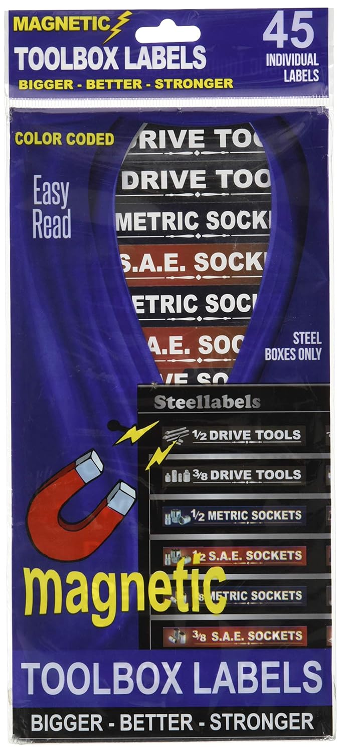 Industrial Hand Tools Ultimate Magnetic Toolbox Label organizer set for ...