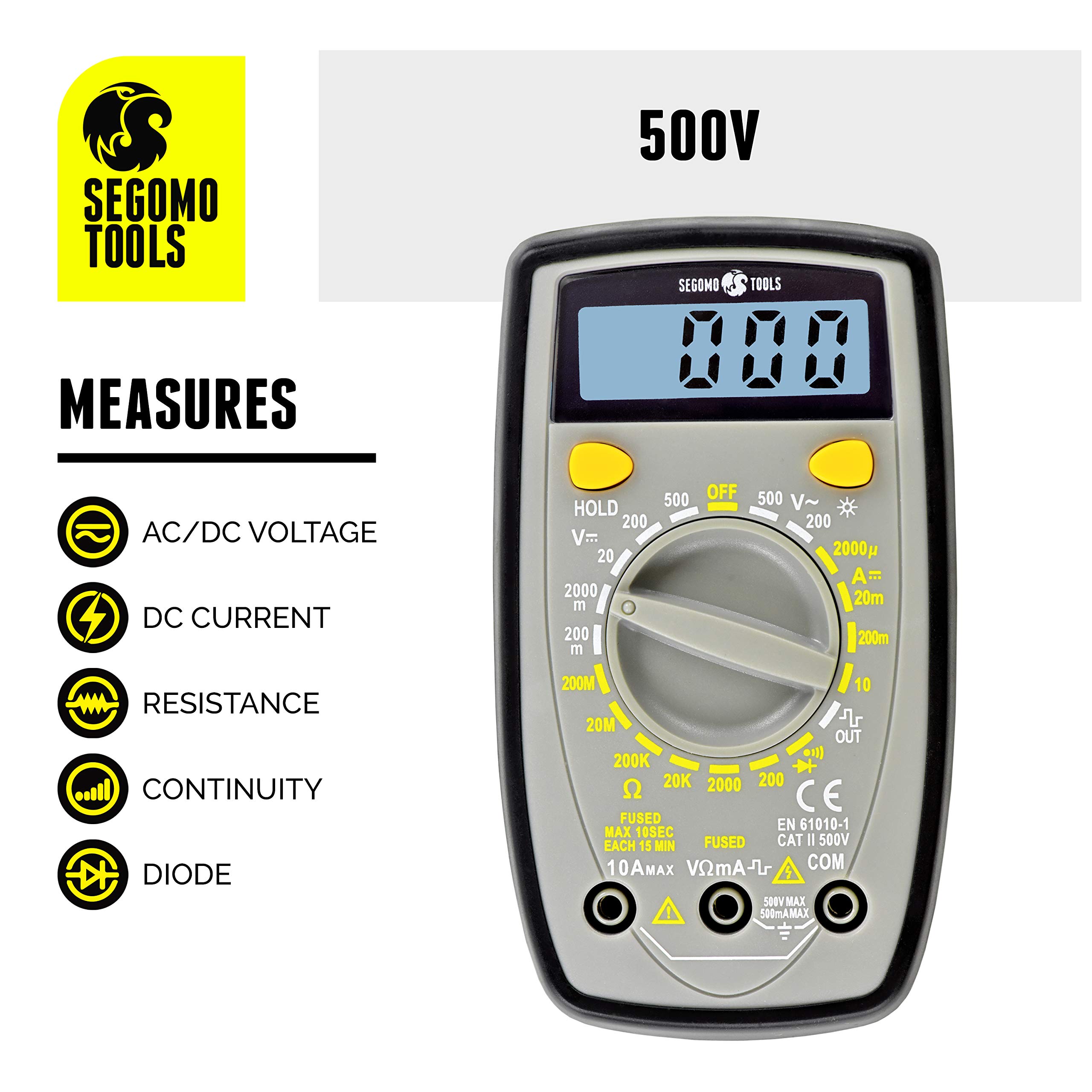 Mua 500 Volt Multimeter - Amp & Diode Voltage, Resistance & Continuity ...