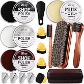 Amazon.com: Leather Shoe Polish Kit For Men - 13 PC Shoe Shine Kit ...