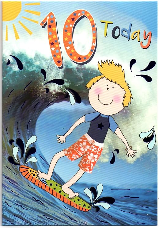 Birthday Card For Ten 10 Year Old Boy Free 1st Class Post UK