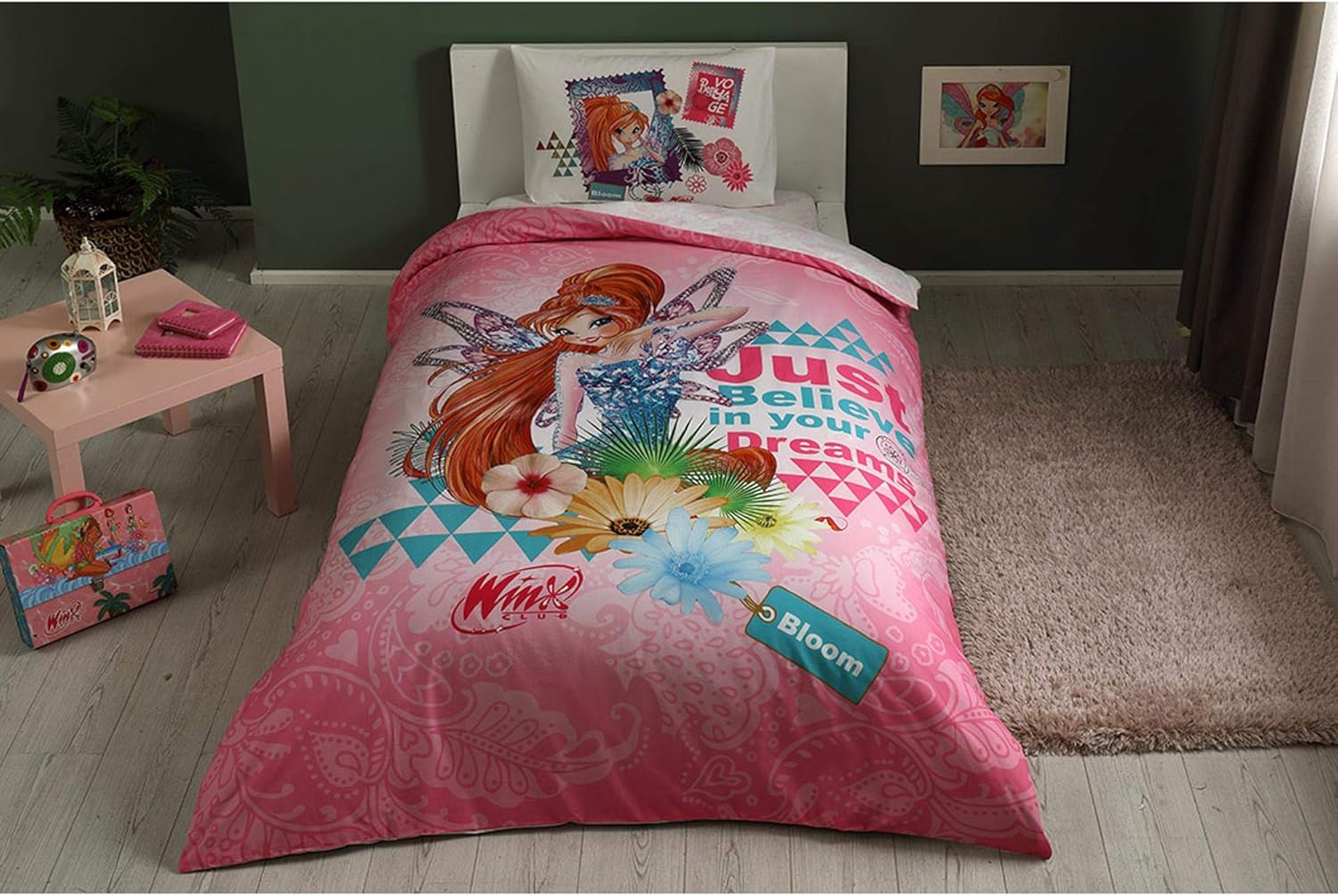 Winx Bloom Fairytale% 100 Parure de lit de coton officiel Lit avec ...