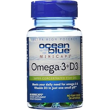 Amazon.com: Ocean Blue Professional Omega 3 MiniCaps with Vitamin D3 ...