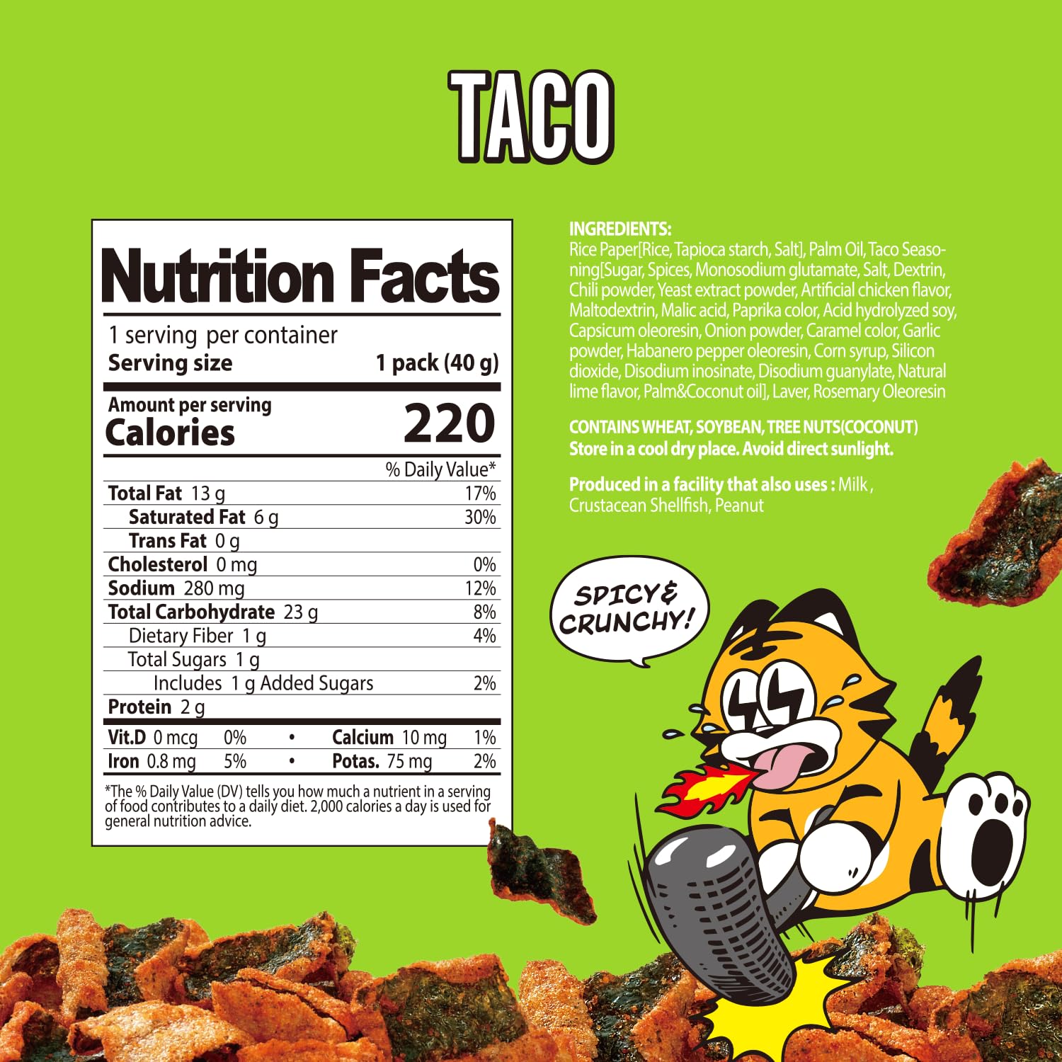 Mua KRAZY TIGER Korean-Mexican Fusion Taco Seaweed Chips - Crispy ...
