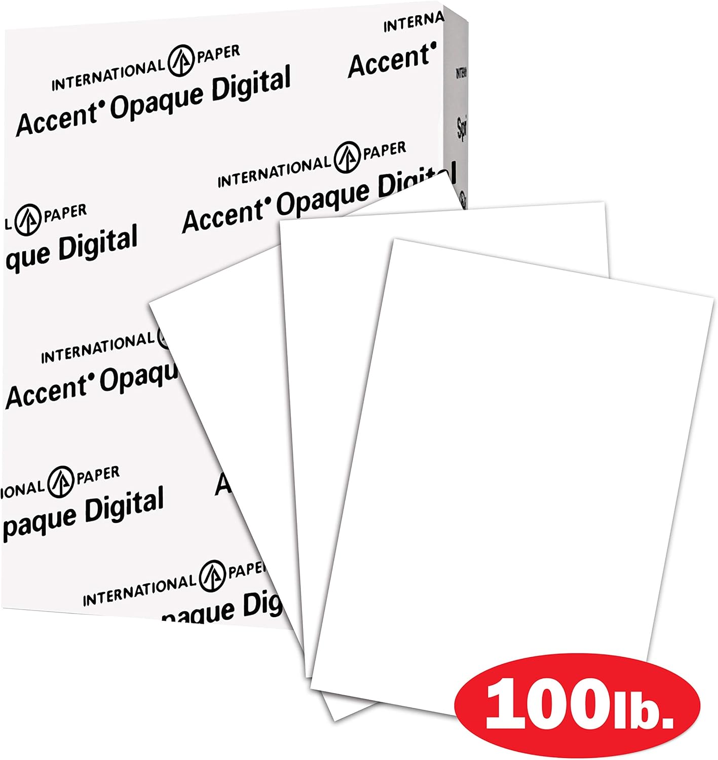 Accent Opaque, Smooth Cover White, 100lb, Letter, 8.5 x 11, 97 Bright ...