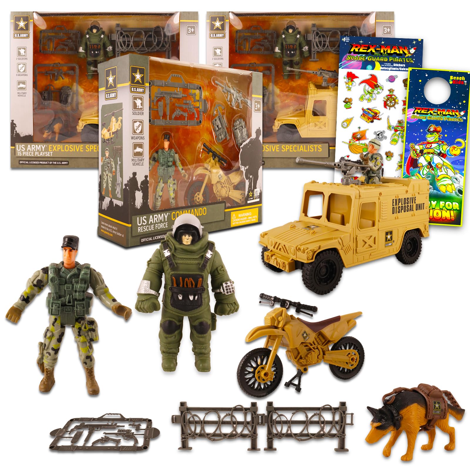 US Army Commando & Explosive Specialist Toy Playset - US Army Men ...