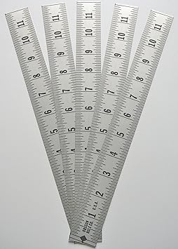 Amazon.com: Ruler 5 Pack - Adhesive Backed - 1 1/4 Inch Wide X 12 Inch ...
