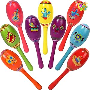 Amazon.com: JOYIN 9 Pcs Fiesta Wooden Maracas for Cinco De Mayo Party ...