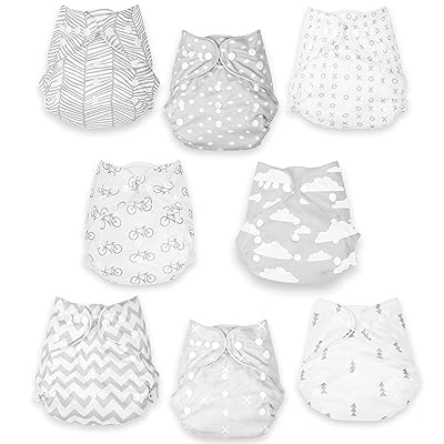 Buy Grey Clouds Cloth Diapers Updated Quality – 8 Reusable Cloth ...