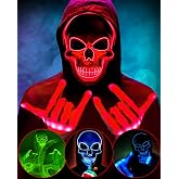 Amazon.com: Sumind Halloween LED Mask Scary LED Skeleton Hacker Glow in ...