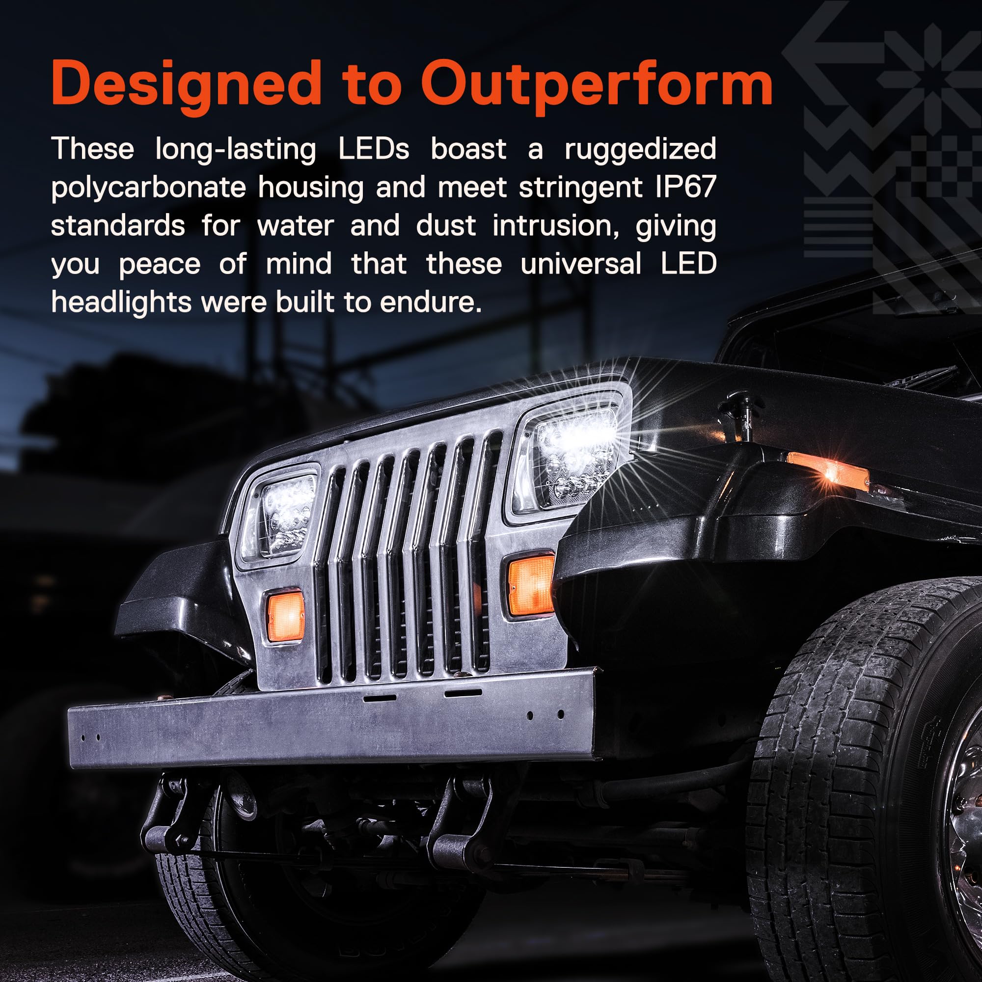 Mua TRUE MODS 7x6 5x7 H6054 Black LED Headlights H4 Sealed Beam ...