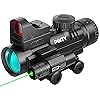 PINTY 4x32 Rifle Scope with 3MOA Red Dot Sight and Green Laser for 20mm ...