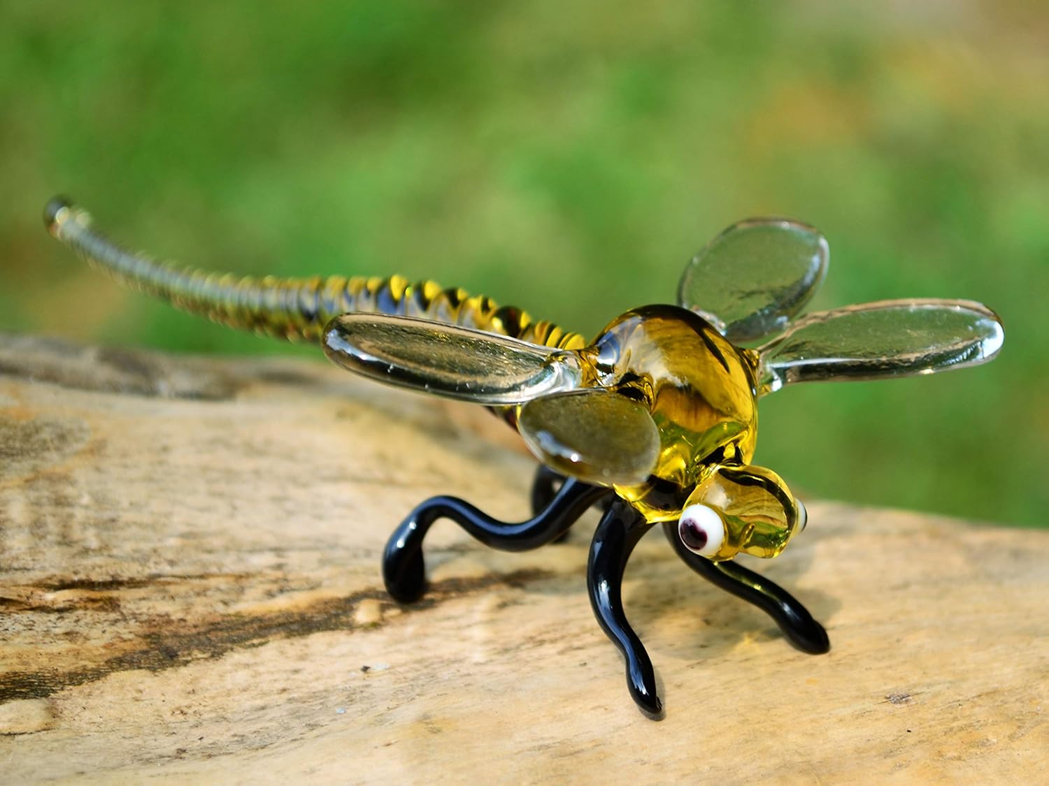 Amazon.com: Glass Dragonfly Figurine, Dragonfly Art Stained Glass ...