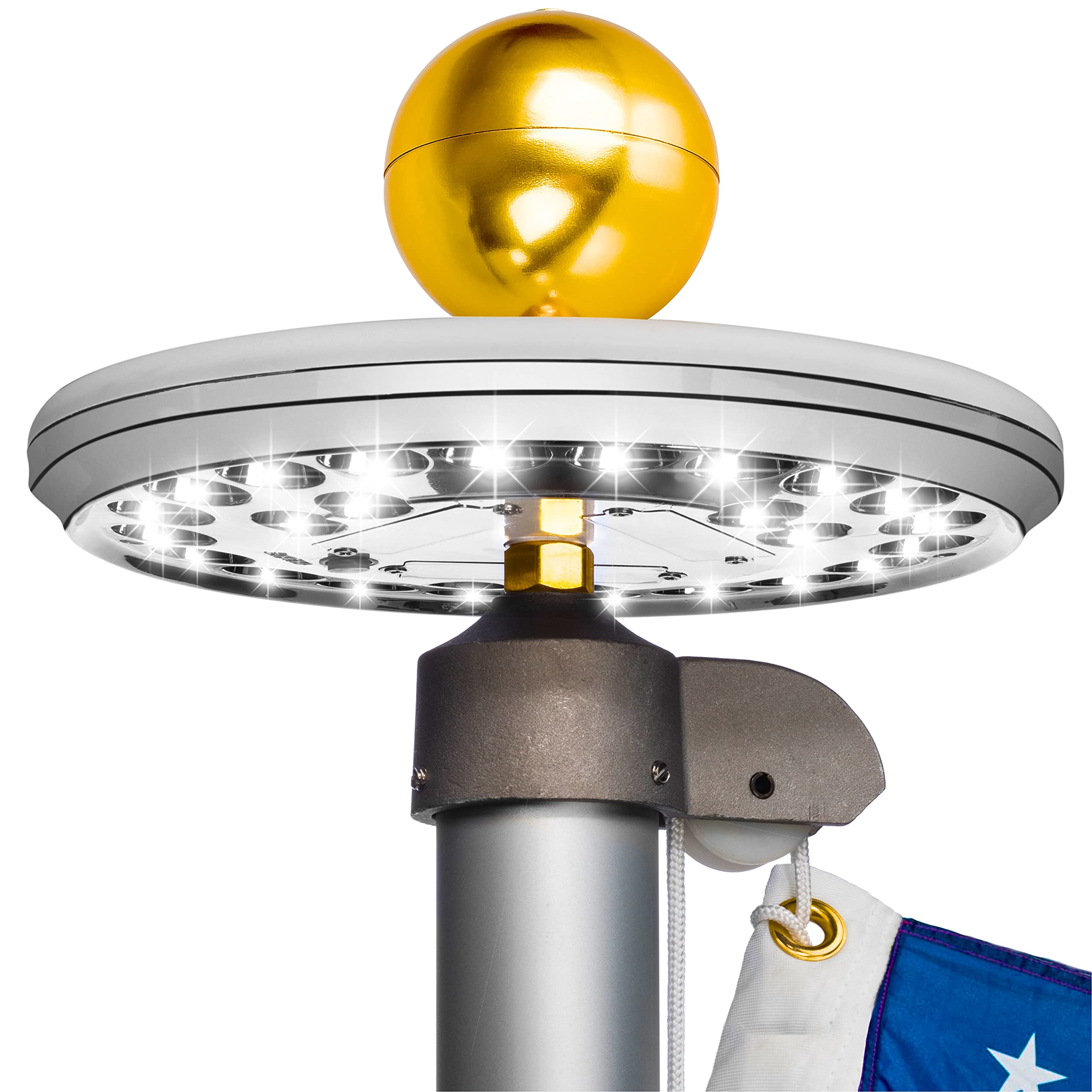 Deluxe Flag Pole Light Solar Powered - 1300 Lumen Solar Light for ...