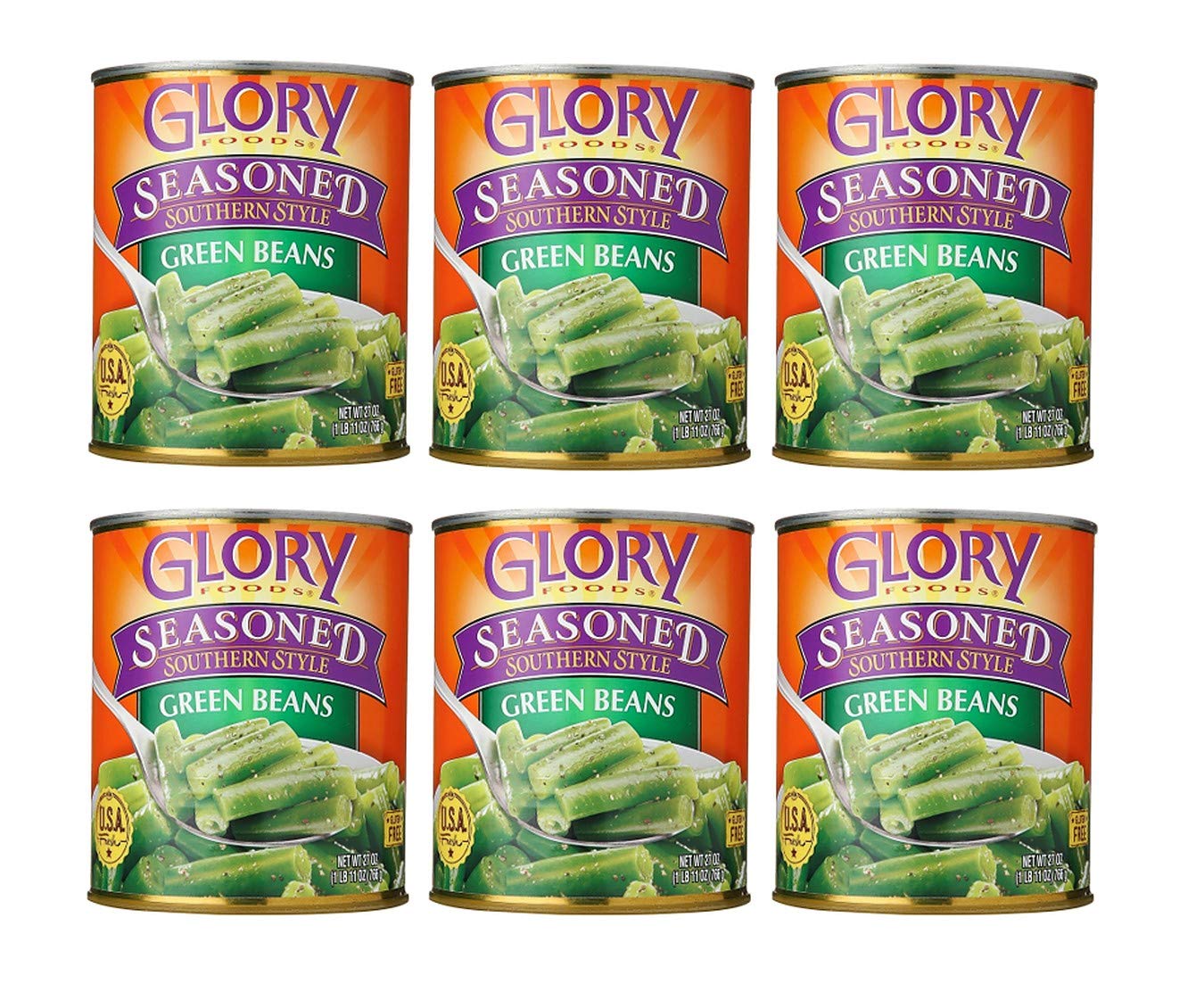 Amazon.com : Glory Foods Seasoned Southern Style Green Beans (6 Pack ...