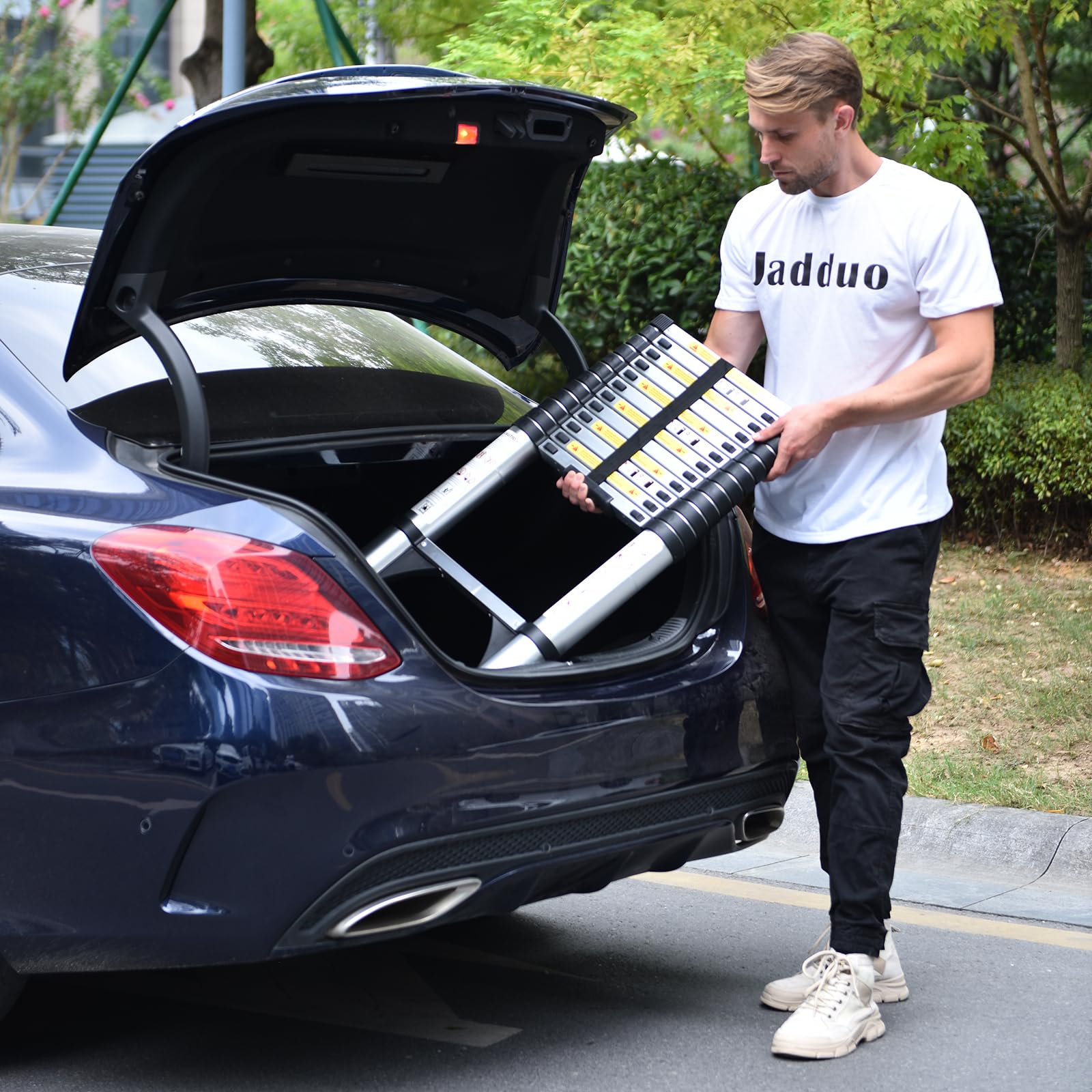 JADDUO Telescoping Ladder 10.5 FT Extension Ladder Aluminum Lightweight ...