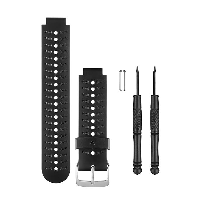 Amazon.com: Garmin Replacement Watch Bands - Black & Gray Silicone ...