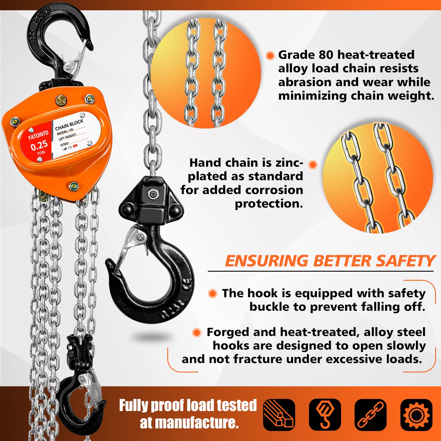 Mua Chain Hoist 1/4 Ton (550Lbs) Capacity | Mini Hand Chain Hoist 10FT ...