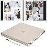 Amazon.com: Remowith Self Adhesive Photo Album, Beige Scrapbook Album ...