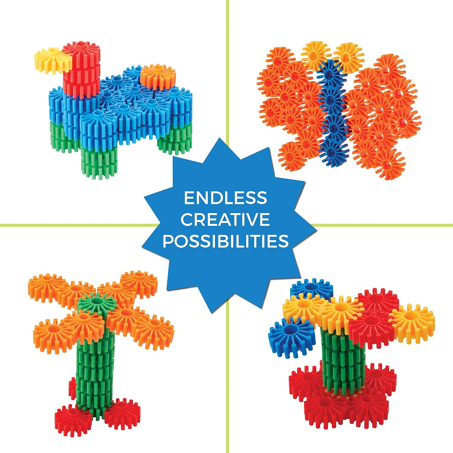 Science ECR4Kids Gears Galore Math Manipulatives Building Kit 160-Piece ...