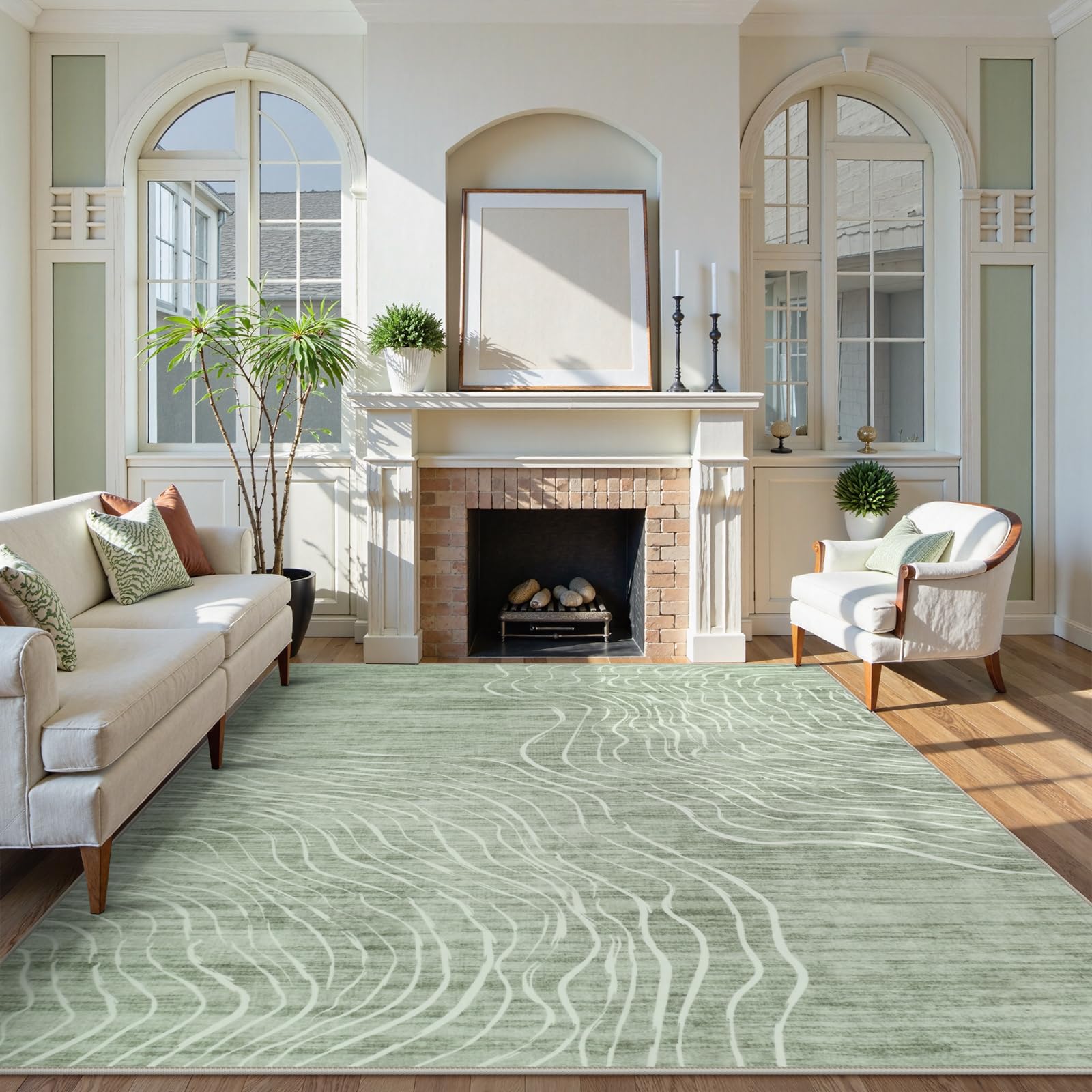 LIVEBOX 8x10 Modern Area Rugs for Living Room, Abstract Non-Slip ...