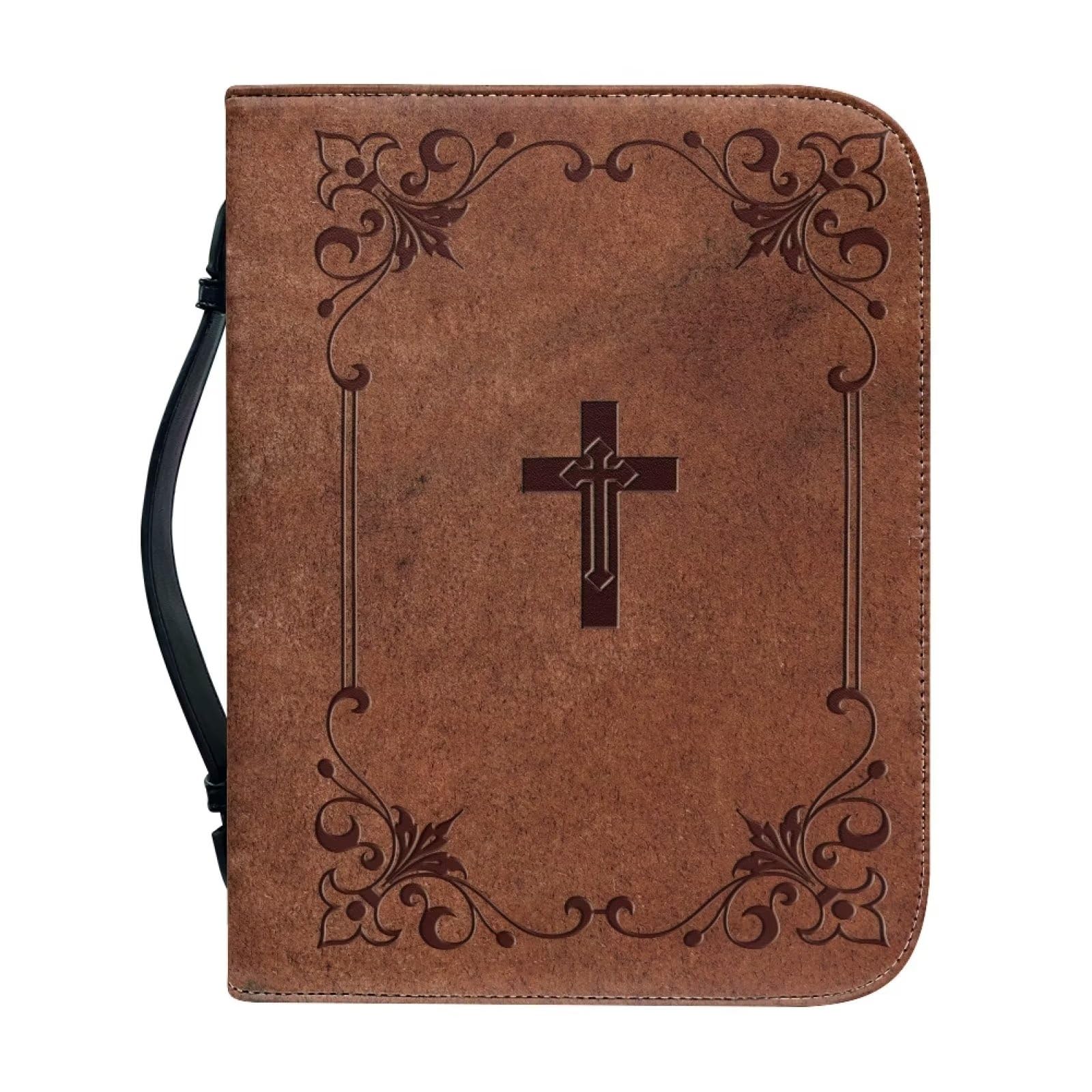 Talayituse Cross Floral Print Bible Covers for Women Men PU Leather ...