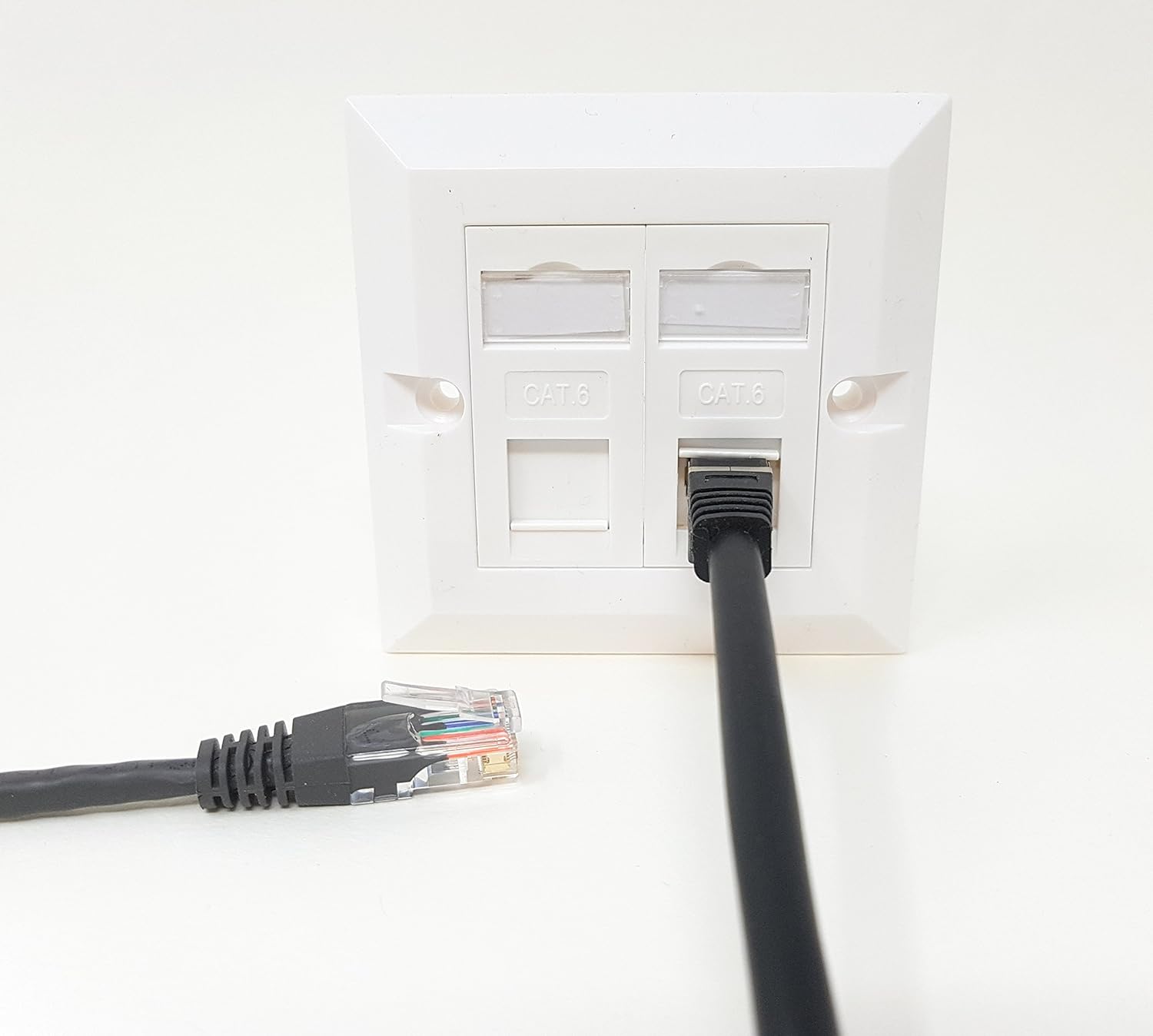 Maincore Double RJ45 / Cat6 / Face Plate/Faceplate Wall Socket Network ...