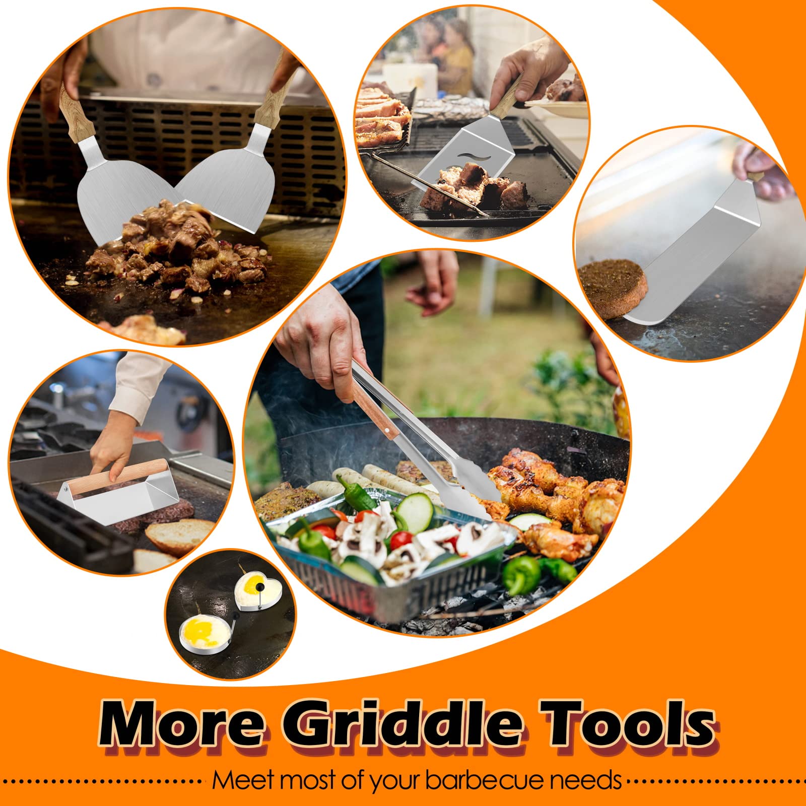 Mua Griddle Accessories Kit of 19, HaSteeL Stainless Steel Teppanyaki ...