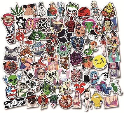 Amazon.com: Cool Graffiti Stickers 100 Pieces Not Repeat Various Car ...