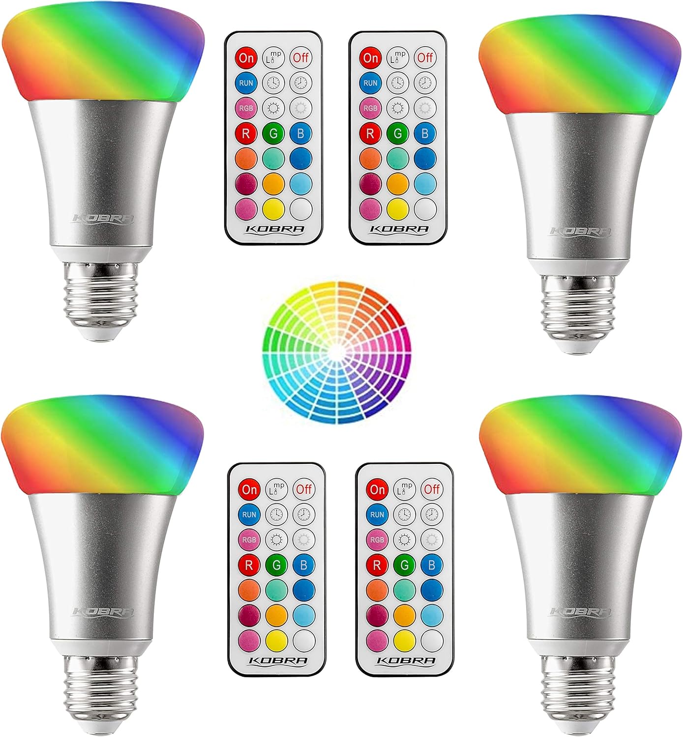 Kobra 10W RGBW 12 Color LED Light Bulb - LED Color Changing Light Bulb ...