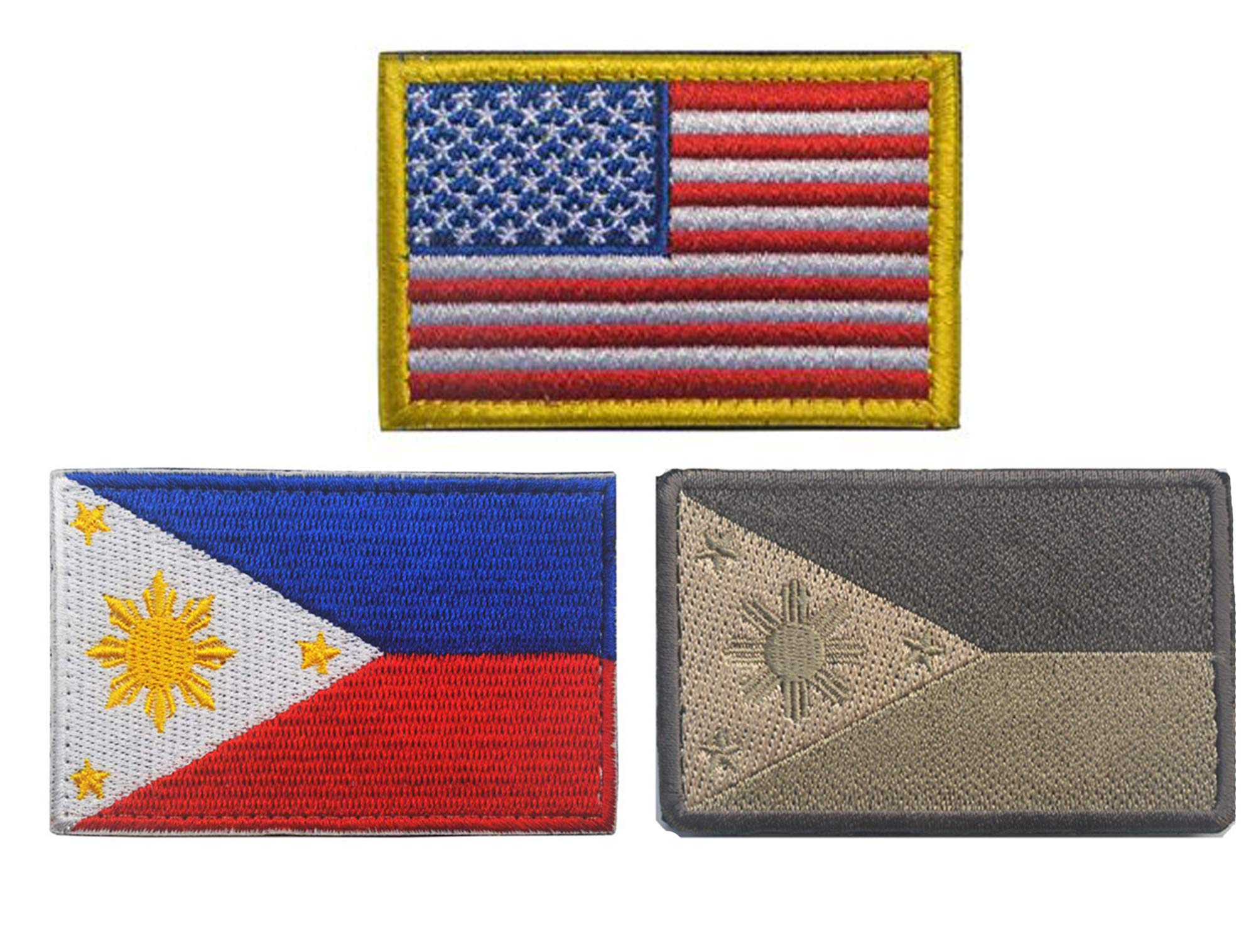Mua American Flag Philippines Flag Patch US Filipino Sew On Embroidered ...