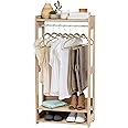 Amazon.com: IRIS USA Small Open Wood Clothing Rack for Small Spaces ...