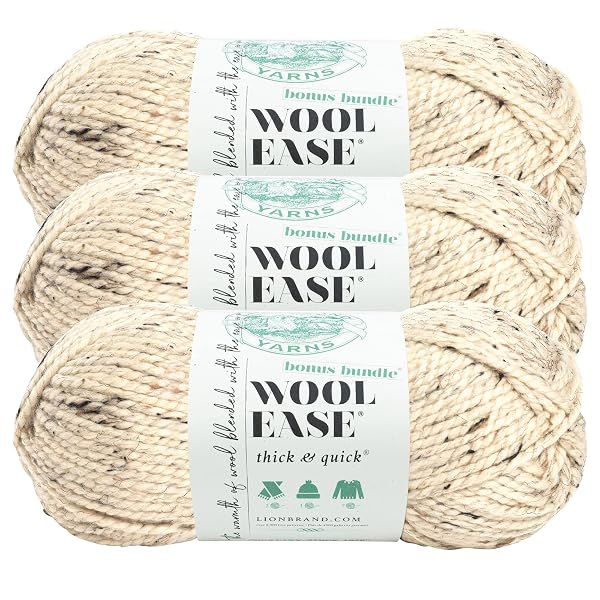 (3 Pack) Lion Brand Yarn Wool-Ease Thick & Quick Bonus Bundle Bulky ...