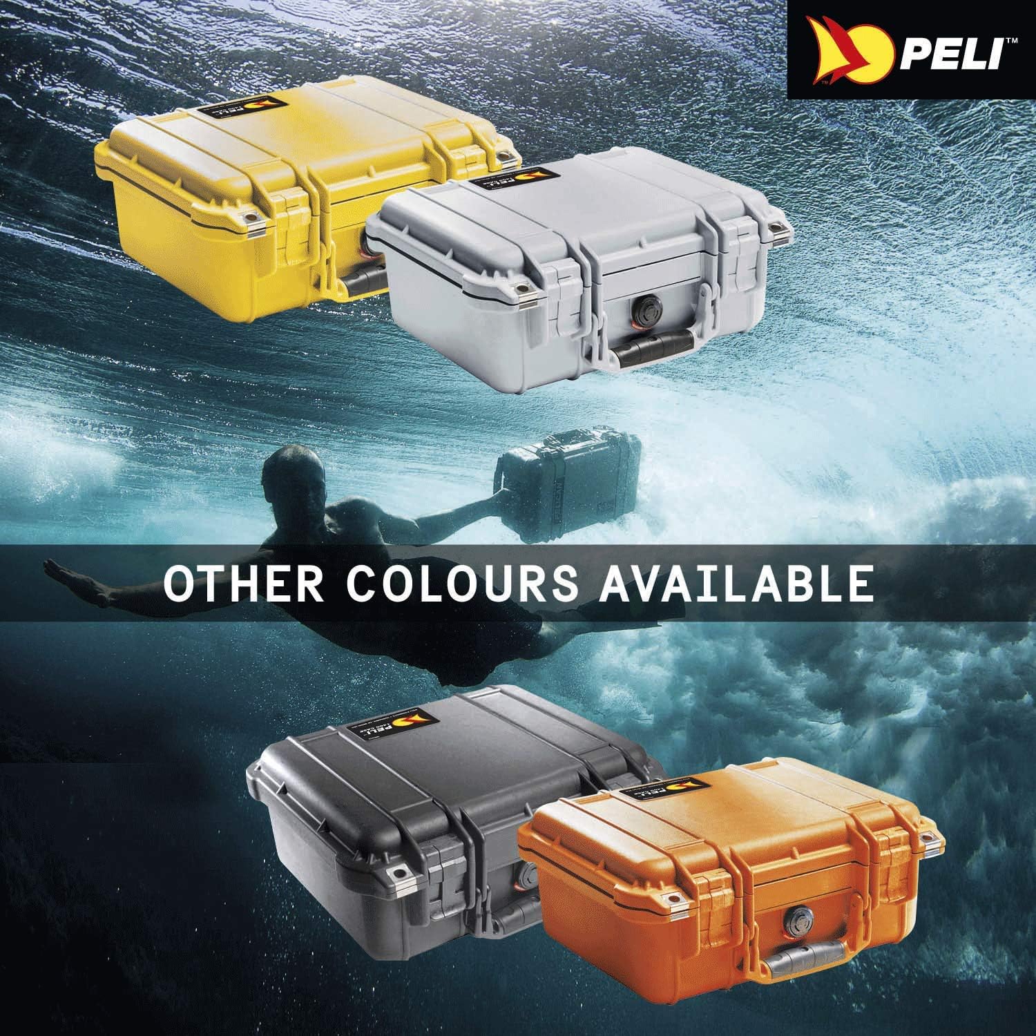 PELI Protector 1400 Impact Resistant Case, IP67 Watertight, 19L ...