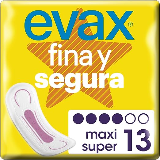 Evax Fina y Segura Super/Maxi Compresas - 13 Unidades: Amazon.es: Salud ...