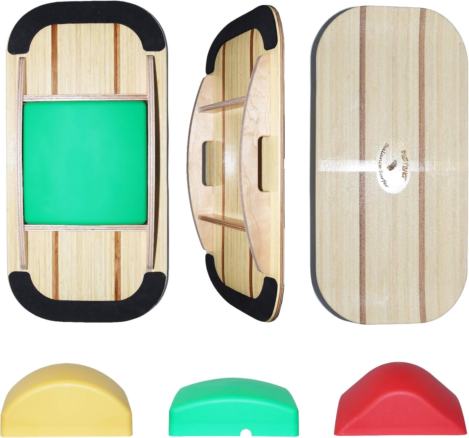 Blue Planet Balance Surfer Bamboo Wooden Balance Board Trainer for ...