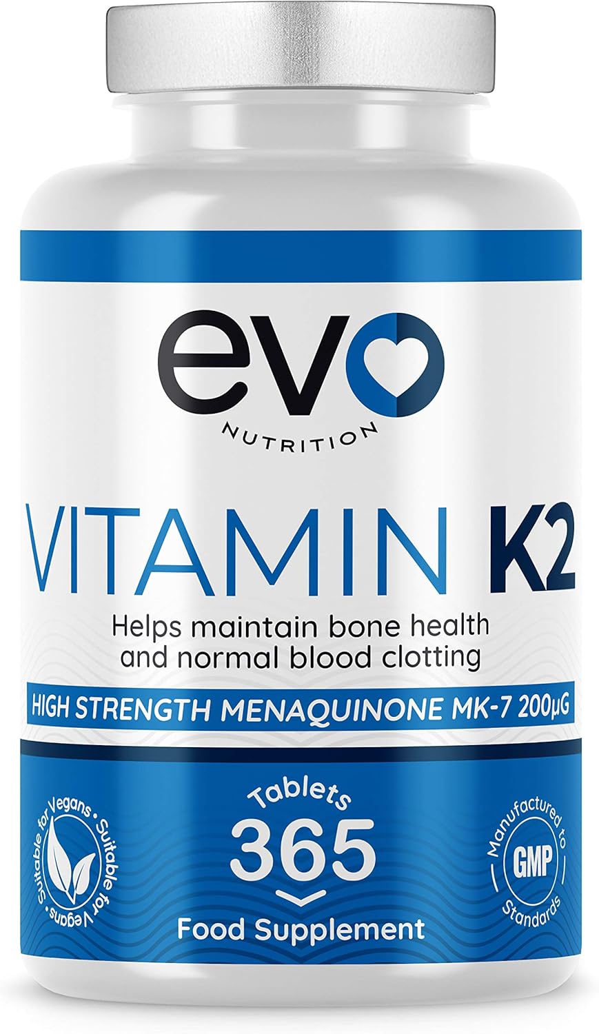 Vitamin K2 200mcg MK7 tablets | 1 Year’s Supply of High Strength ...